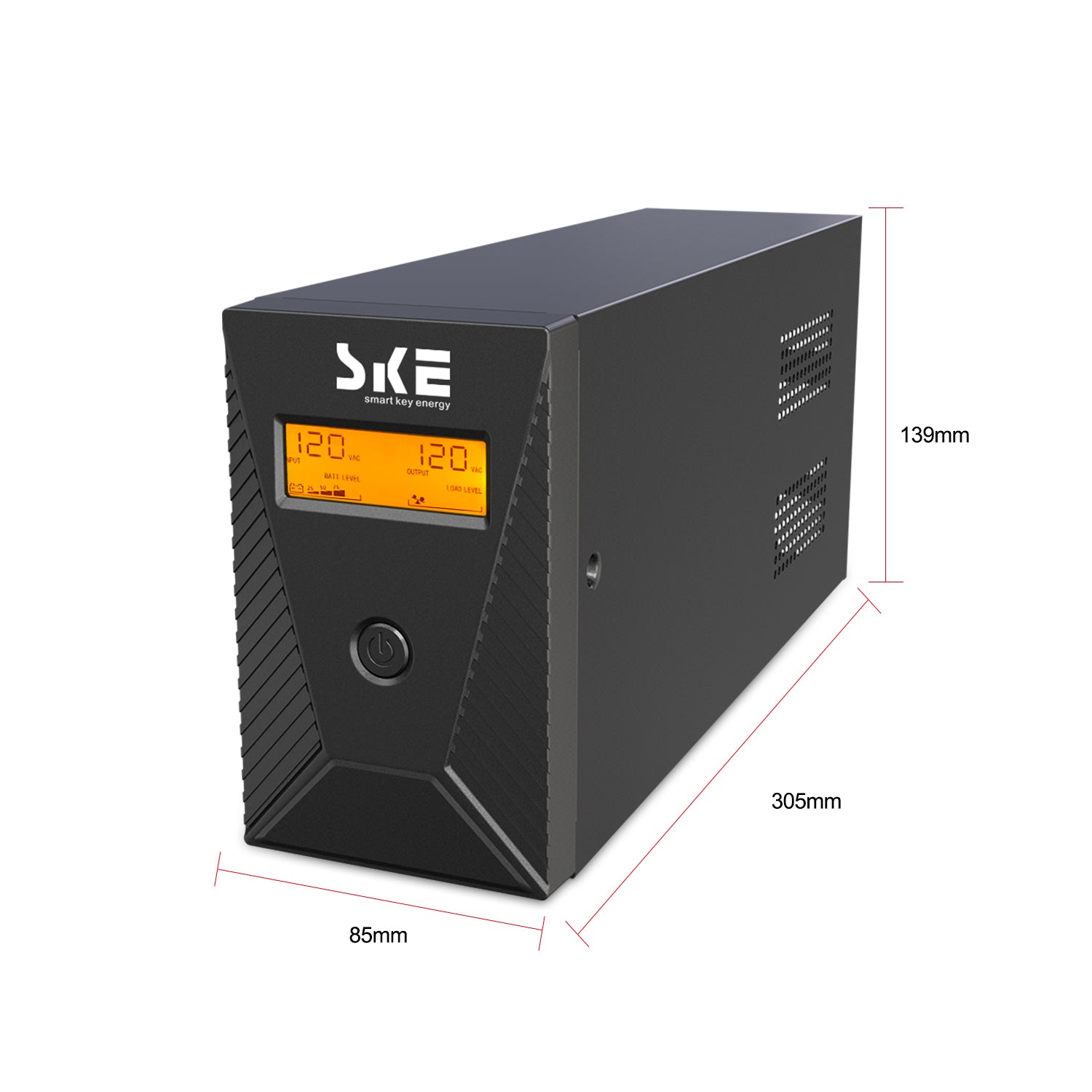 SKE Power SK600 UPS Battery Backup 600VA/360W LCD Surge Protector Uninterruptible Power Supply ...