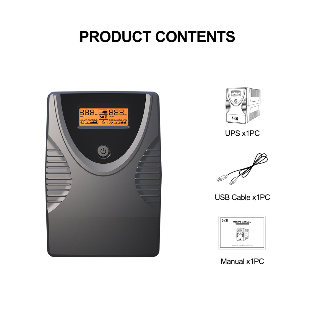 SKE Power SK425 UPS Battery Backup and Surge Protector 425VA/240W ...