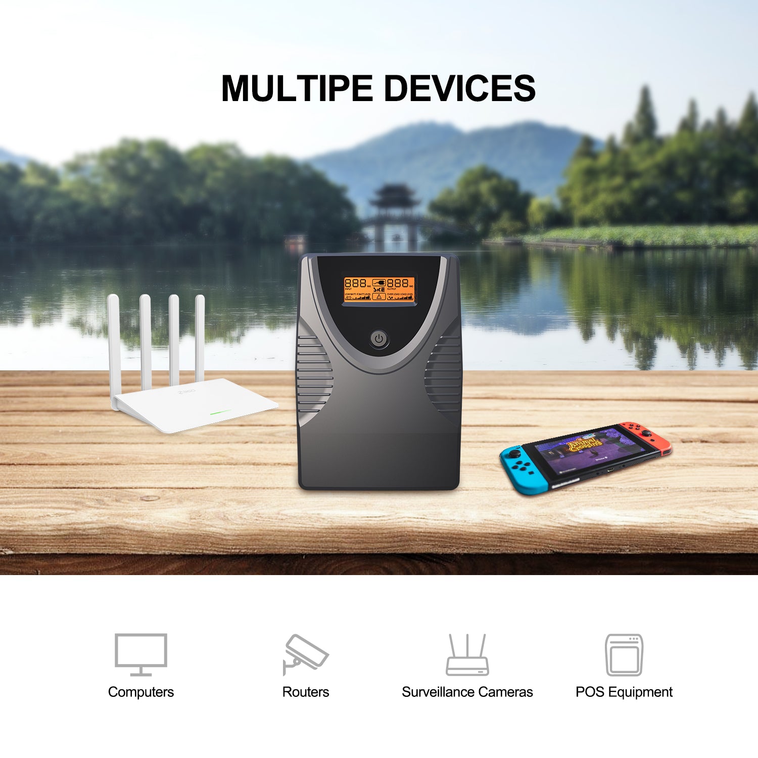 SKE Power SK425 UPS Battery Backup and Surge Protector 425VA/240W ...